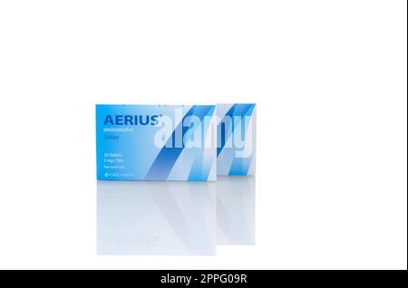 CHONBURI, THAILAND-OCTOBER 18, 2022: Aerius with packaging ...