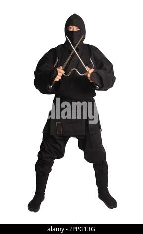 Asian Man Wearing Ninja Martial Arts Uniform Stock Photo - Alamy