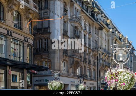 GENEVA, SWITZERLAND - SEPTEMBER 4, 2013: Architecture in the old town ...