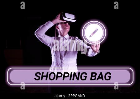Conceptual display Shopping Bag. Conceptual photo Containers for ...