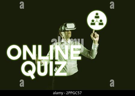 Hand writing sign Online Quiz. Internet Concept game or a mind sport ...
