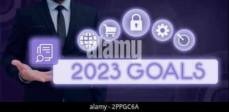 Inspiration showing sign 2023 Goals, Conceptual photo A plan to do for ...