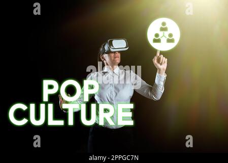 Hand writing sign Pop Culture. Conceptual photo describes the lifestyle ...