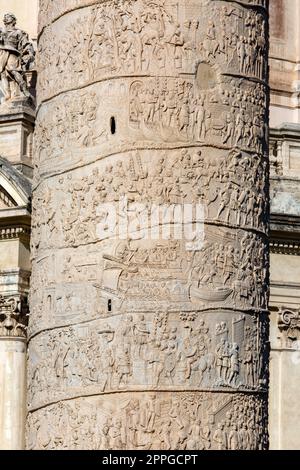 Column of Trajan . Roman triumphal column in Rome, Italy Stock Photo ...