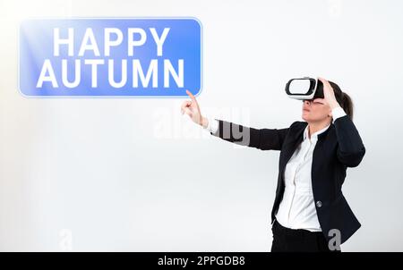 Inspiration showing sign Happy Autumn. Internet Concept Annual Special ...