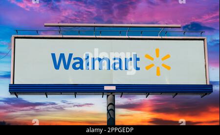 Advertisement billboard displaying logo of Walmart Stock Photo - Alamy