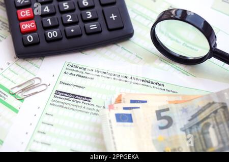 German statement on the assessment of retirement income with calculator ...