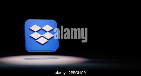 Dropbox Logo 3D Symbol Shape on Plastered Light Gray Background with ...