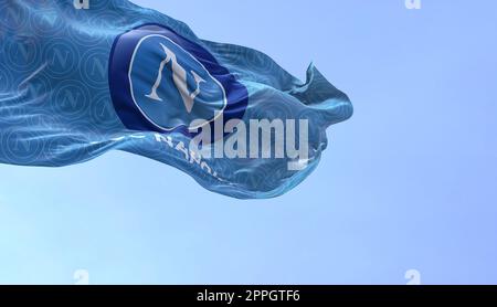 The flag of SSC Napoli waving in the wind Stock Photo - Alamy