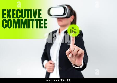 Hand writing sign Executive Committee. Internet Concept Group of ...