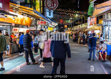 Taipei, Taiwan 13 March 2022: Shida Night Market in Taipei city at ...