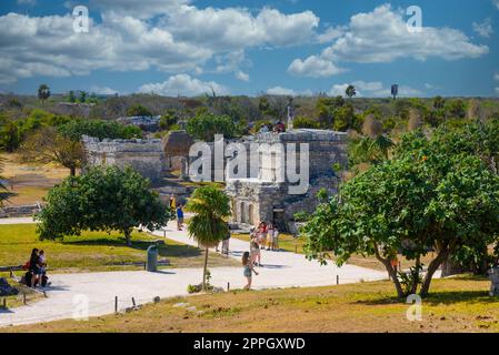 Great palace, Mayan Ruins in Tulum, Riviera Maya, Yucatan, Caribbean ...