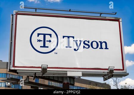 Advertisement billboard displaying logo of Tyson Foods Stock Photo - Alamy