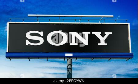 Advertisement billboard displaying logo of Sony Stock Photo - Alamy