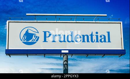 Advertisement billboard displaying logo of Prudential Financial Stock ...
