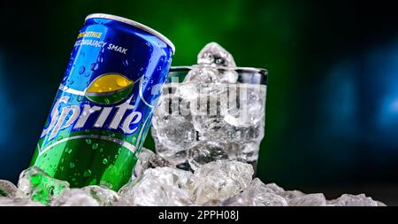Can of Sprite drink in crashed ice Stock Photo - Alamy