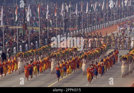 a view with soldiers a the Parade at the Republic Day on January, 26 ...