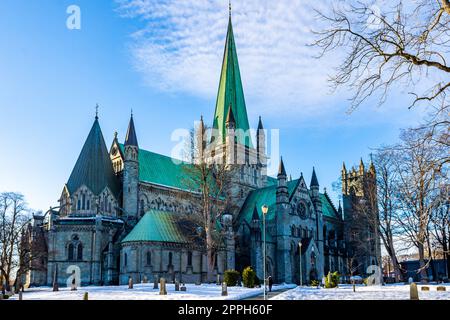 A beautiful view of the Nidaros Cathedral in Trondheim Norway Stock ...