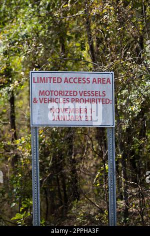 Limited Access Sign at Wildlife Management Area Stock Photo - Alamy