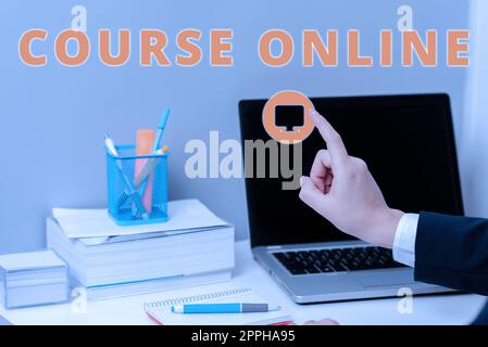 Text caption presenting Course Online. Word for eLearning Electronic ...