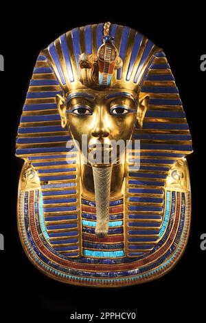Tutankhamun's golden mask. Funerary mask of Tutankhamun. Isolated on ...