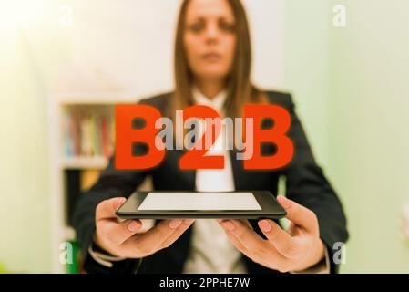 Text sign showing B2B Marketing. Business photo text marketing of ...