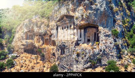 Ancient ruins of Myrna city with creepy rock tombs Stock Photo - Alamy