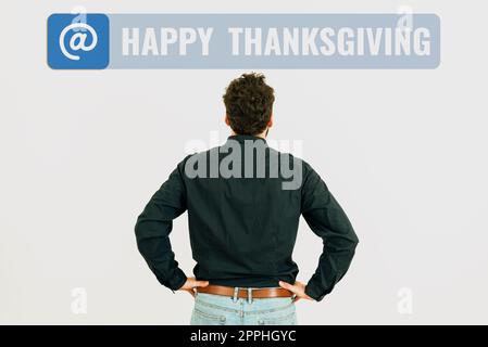 Hand writing sign Thanksgiving Day. Business showcase Celebrating ...