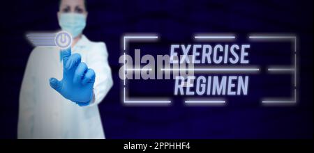 Inspiration showing sign Exercise Regimen. Business concept move body ...