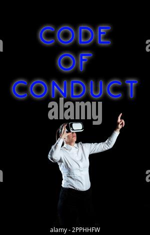 Conceptual display Code Of Conduct, Business concept Ethics rules moral ...