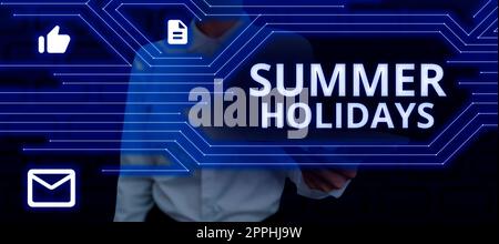 Text showing inspiration Summer Holidays, Internet Concept Vacation ...