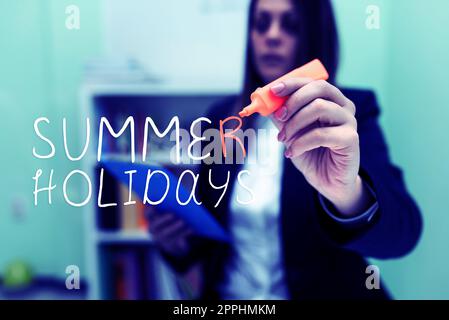Text showing inspiration Summer Holidays, Internet Concept Vacation ...