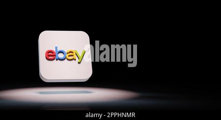 Ebay App Icon 3D Symbol Shape on Plastered Gray Background with Copy ...