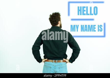 Hand writing sign Introducing. Business concept Presenting a topic or ...