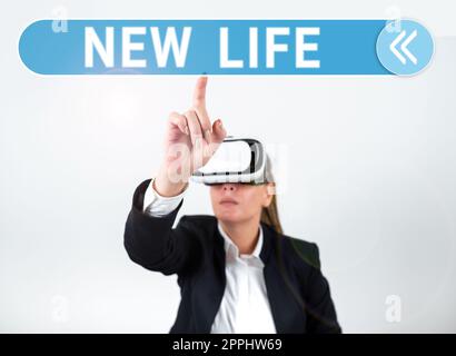 Text sign showing New Life. Internet Concept start of change in the ...