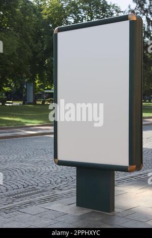Blank citylight poster on street in city. Space for design Stock Photo ...