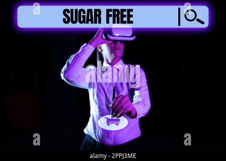 Text showing inspiration Sugar Free, Business overview do not contain ...