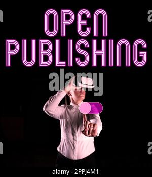 Writing displaying text Open Publishing. Concept meaning online access ...