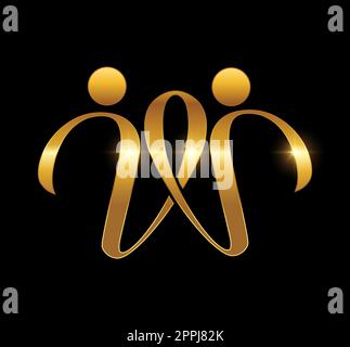 Golden People Monogram Logo Initial Letter W Stock Vector Image & Art ...