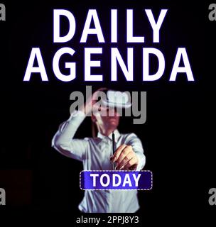 Handwriting text Daily Agenda, Business approach To do list of items be ...