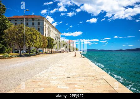 Zadar. King Kresimir coast in city of Zadar waterfront view. Dalmatia ...