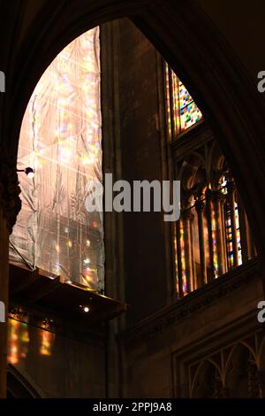 Church pews and railings in cologne cathedral in Germany Stock Photo ...