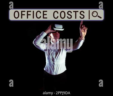 Text caption presenting Office Costs, Business idea amount of money ...