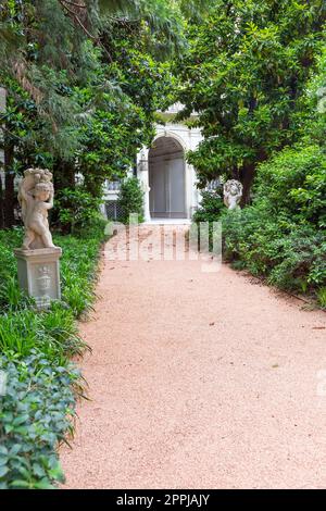 Milan, Italy - Circa June 2021: Italian Villa entrance with garden ...