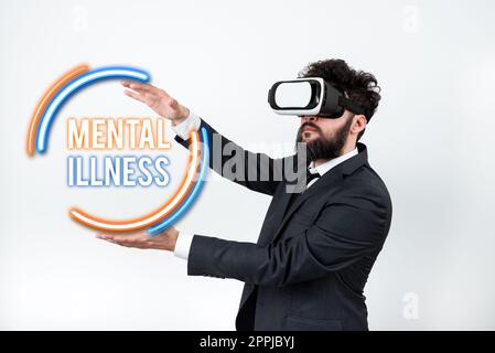 Conceptual display Mental Illness, Business showcase person condition ...