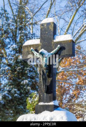 Historic crucifix in a cemetry Stock Photo - Alamy