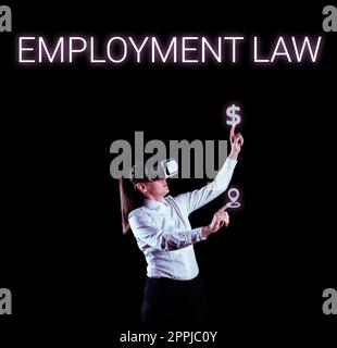 Text showing inspiration Labour Law. Business concept Rules implemented ...