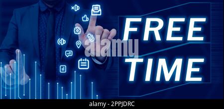 Text caption presenting Free Time, Business showcase time available for ...
