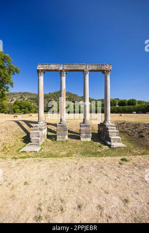 ruins of Roman temple in Riez, Alpes-de-Haute-Provence , France Stock ...