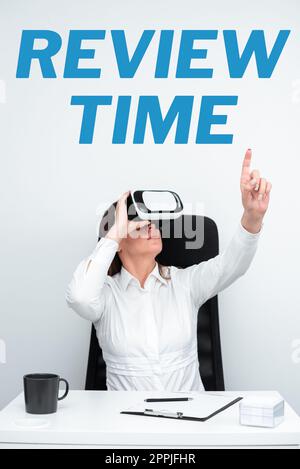 Inspiration showing sign Time For Review. Business showcase Evaluation ...